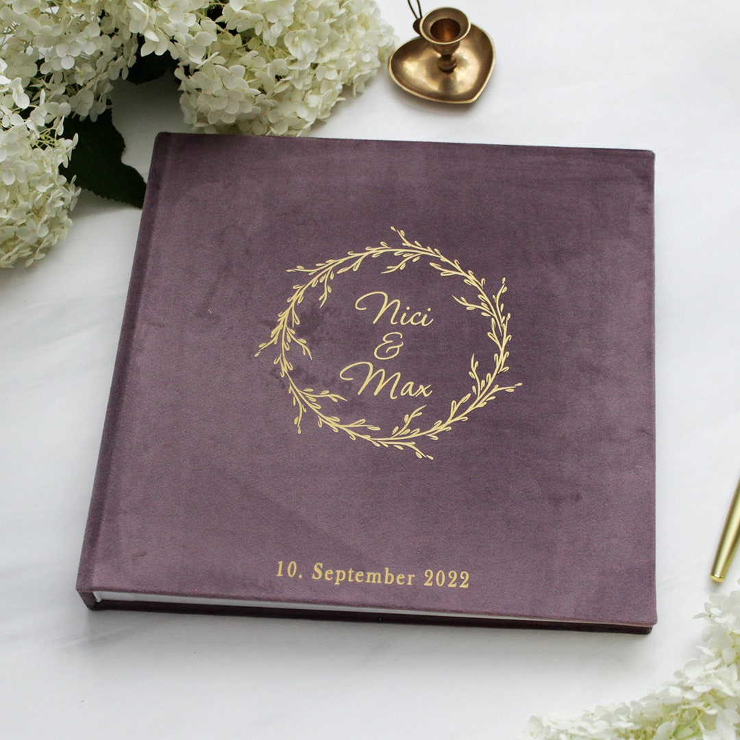 Handmade Velvet Wedding Guest Book: Lavender Photo Album, 12x12 ...