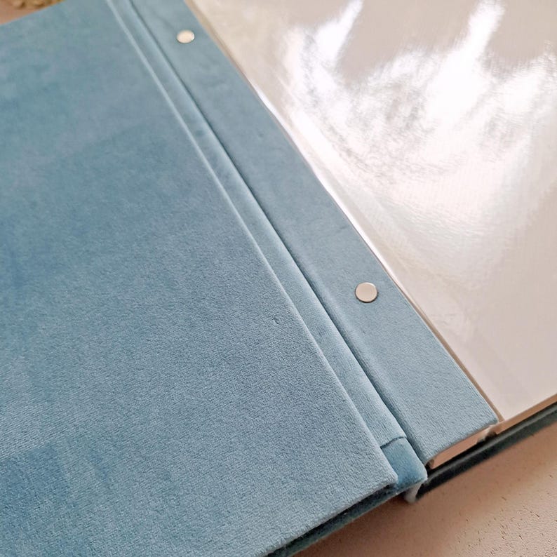 Emerald Green 6x8 Wedding Photo Album, Gold Self-adhesive Velvet Photo ...