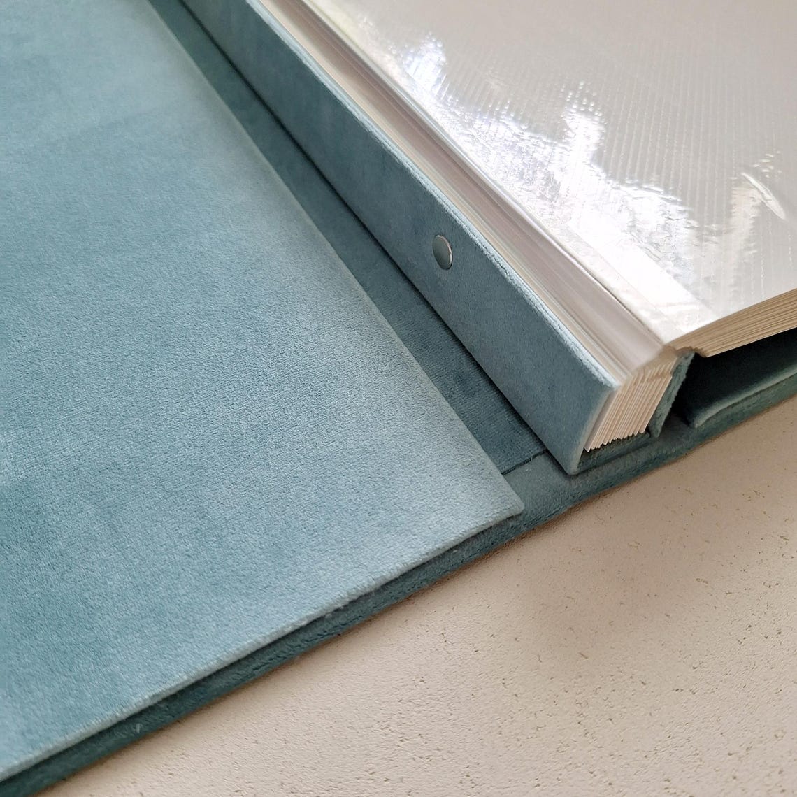 Emerald Green 6x8 Wedding Photo Album, Gold Self-adhesive Velvet Photo ...