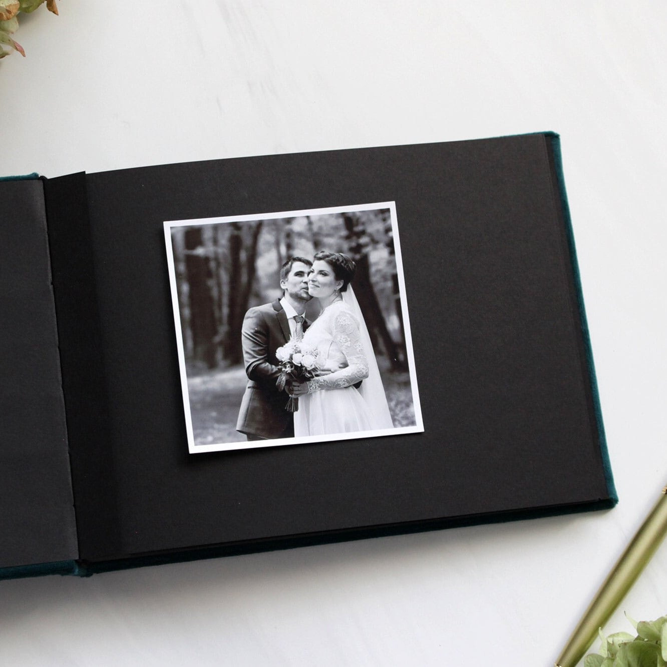 Luxury Velvet Wedding Photo Album, Memorial Album With Blank Sheets ...