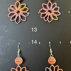 Mexican Handmade Multi-colored Wire Earrings Wrapped in Cotton Thread ...