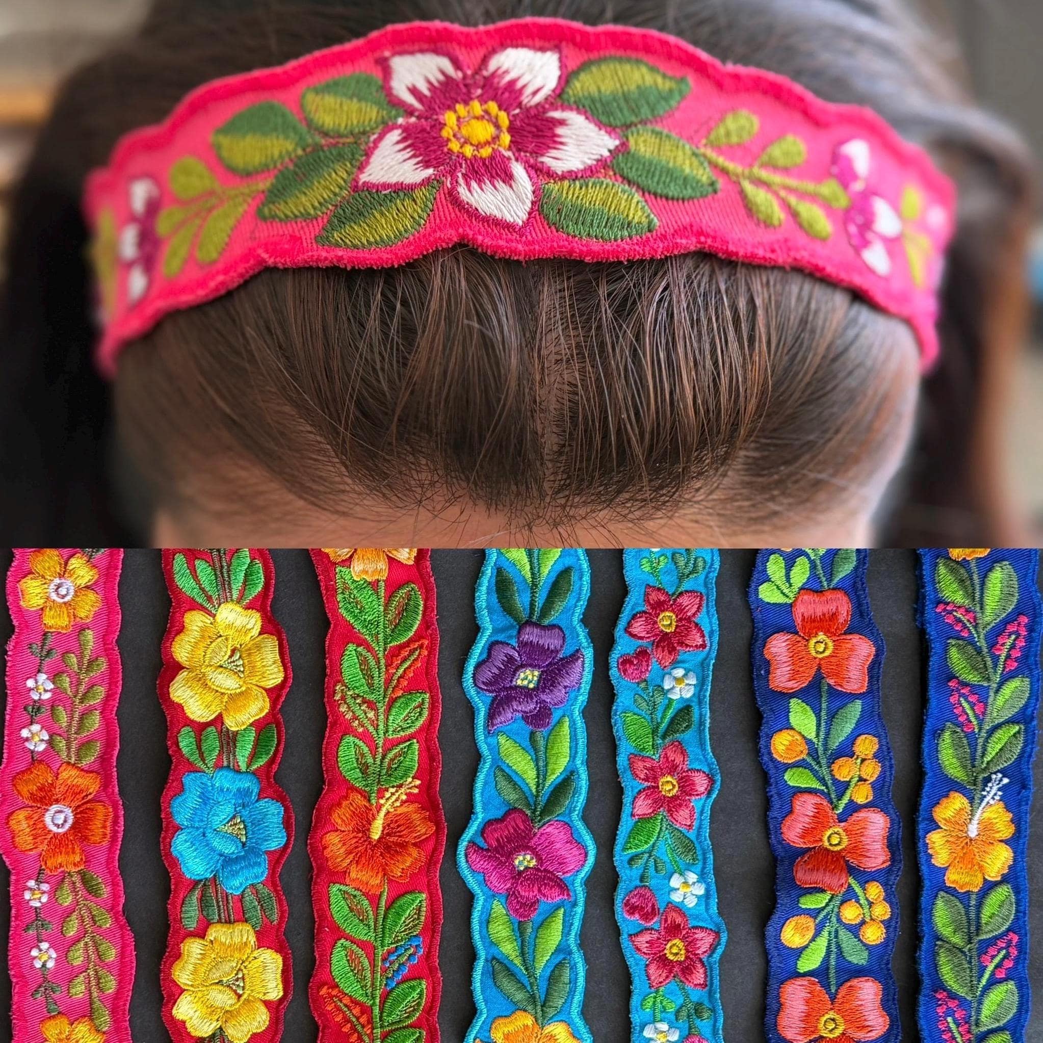 Handmade Embroidered Headbands in Various Colors. - Etsy