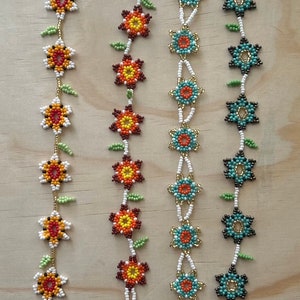 Flowered Mexican Beaded Huichol Anklets - Etsy