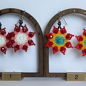 Hand Beaded Star Mexican Earrings - Etsy