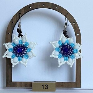 Hand Beaded Star Mexican Earrings - Etsy
