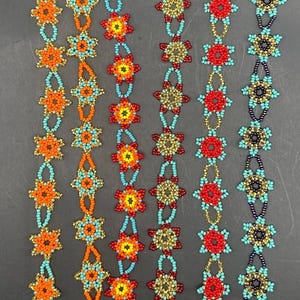 Flowered Mexican Beaded Huichol Anklets - Etsy