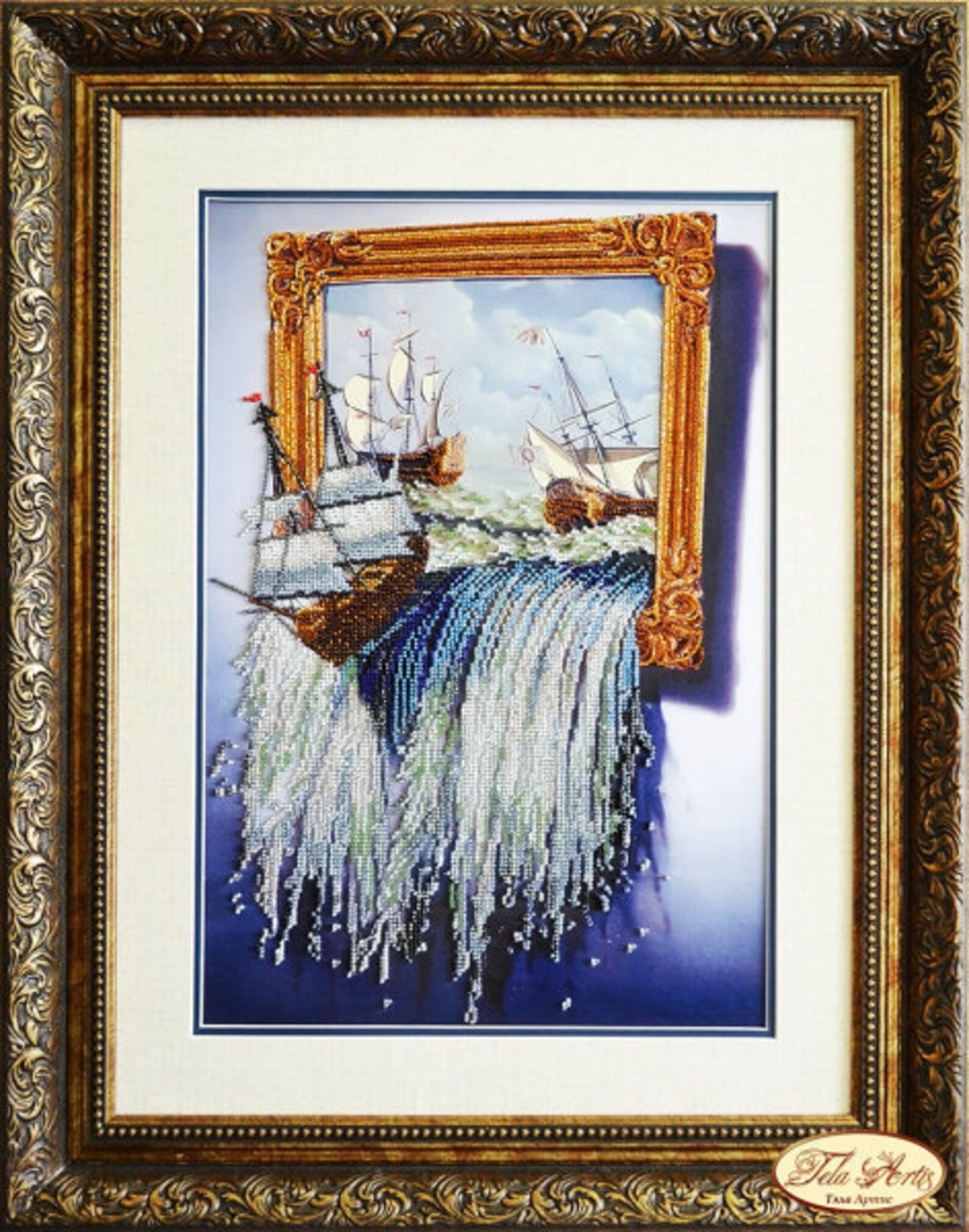 Beads Embroidery Kits Sea Ship Sailboat, Bead Embroidery Seascape ...