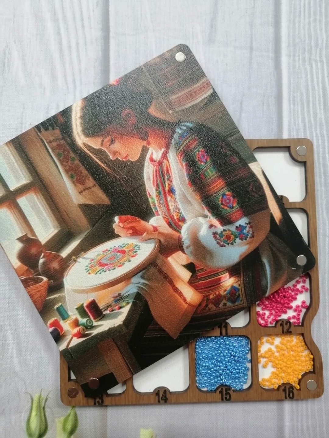 Wooden Organizer for Beads Casket for Needlework Bead Keeper Wooden ...