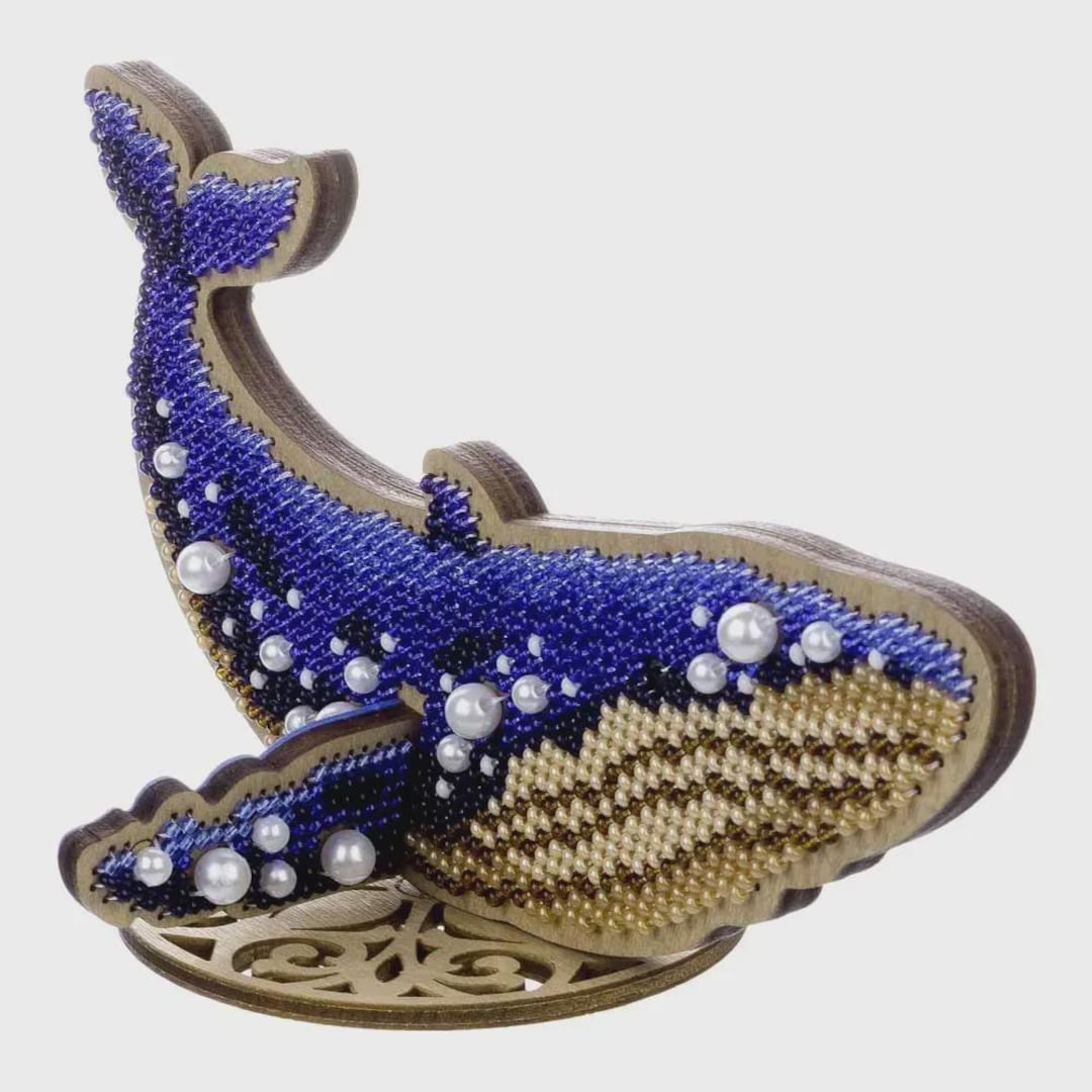 Blue Whale 3D Wooden Beadwork Kit, Bead Embroidery Kit Dolphin, DIY ...