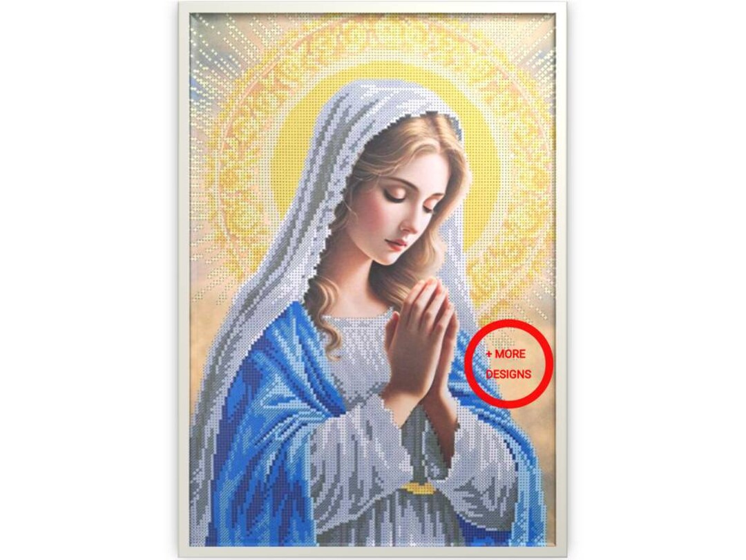 Madonna in Prayer Bead Embroidery Kit, Virgin Mary Beading Kit, DIY ...