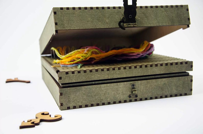 Wooden Floss Organizer Box Thread Project Card 210 Positions - Etsy