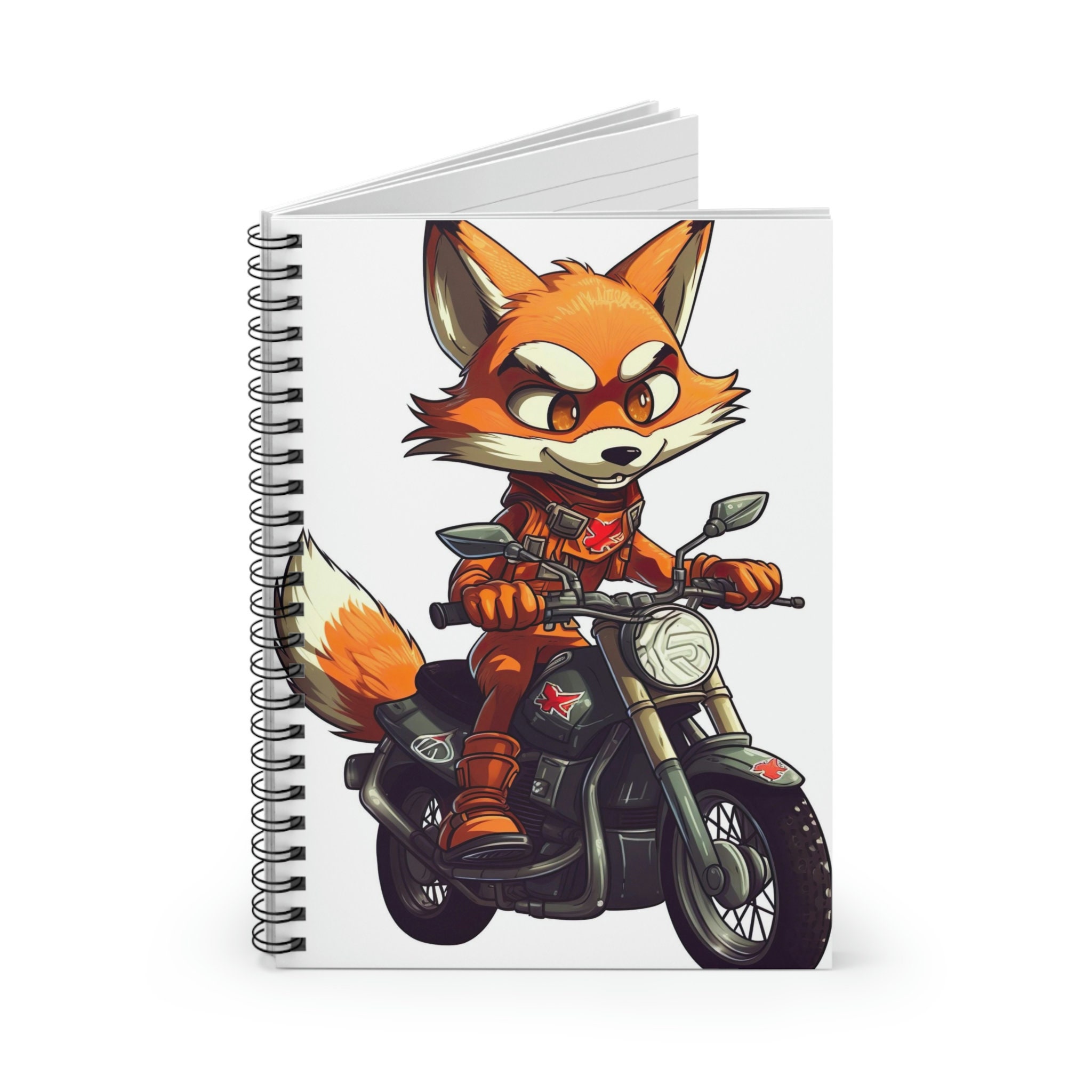 Fox Riding A Motorcycle Spiral Notebook - Etsy