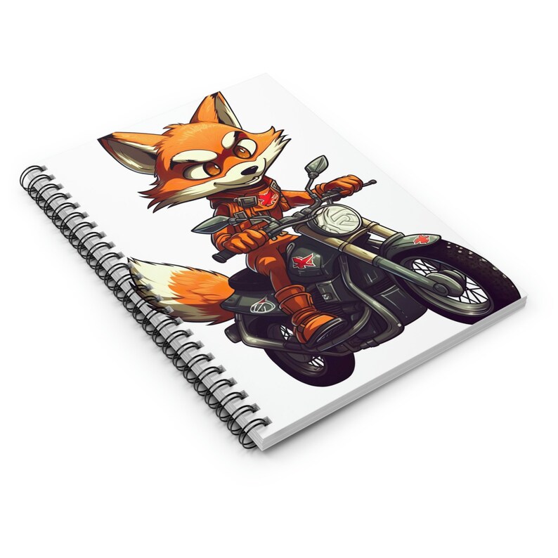 Fox Riding A Motorcycle Spiral Notebook - Etsy