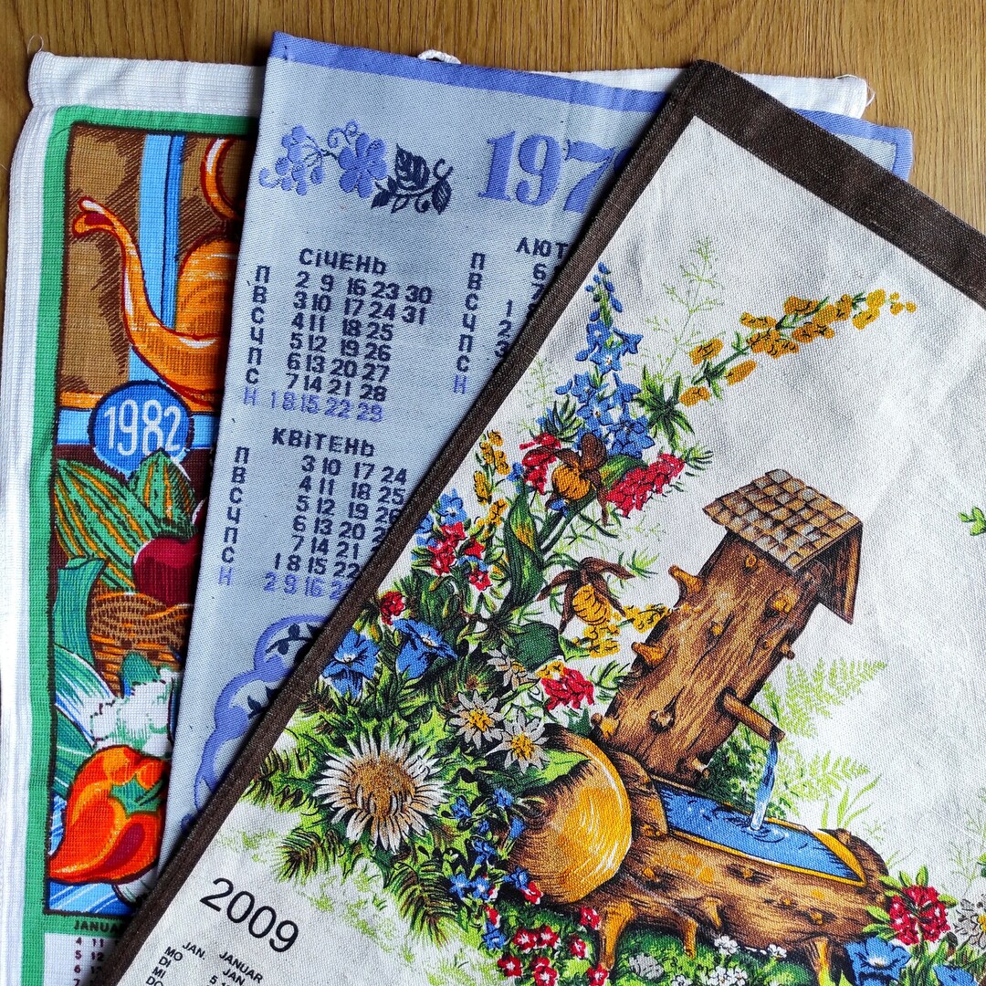 Vintage Towels Calendar Kitchen - Etsy