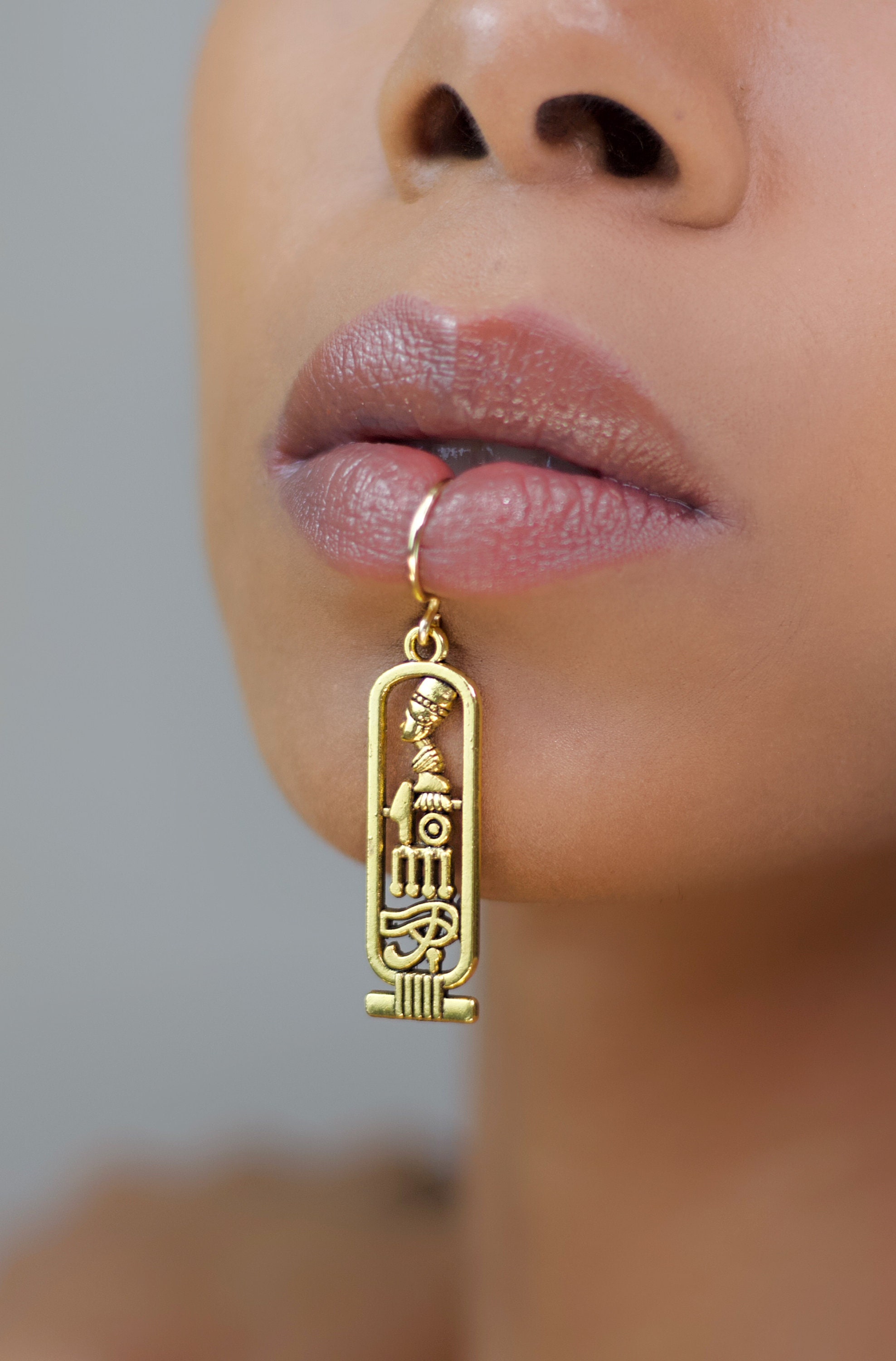 Hii Power Egyptian Hieroglyph Dangle Lip Cuff No Piercing - Etsy