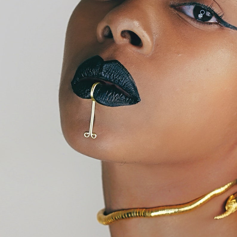 Nagi Lip Cuff Tribal Jewelry No Piercing Fake Lip Ring - Etsy UK