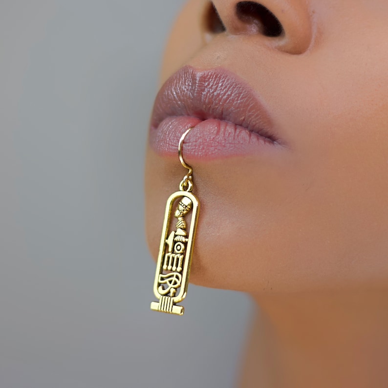Hii Power Egyptian Hieroglyph Dangle Lip Cuff No Piercing - Etsy