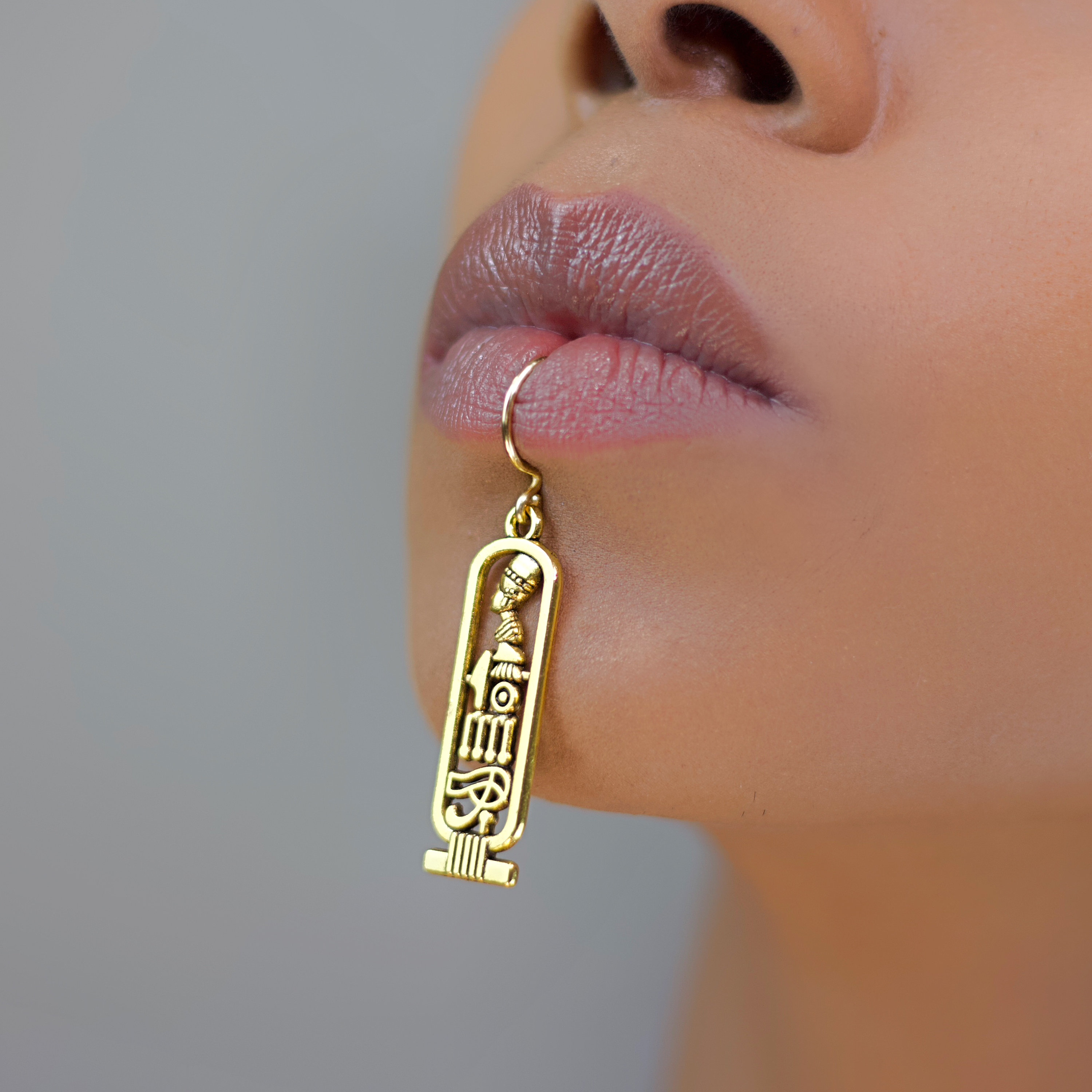 Hii Power Egyptian Hieroglyph Dangle Lip Cuff No Piercing - Etsy