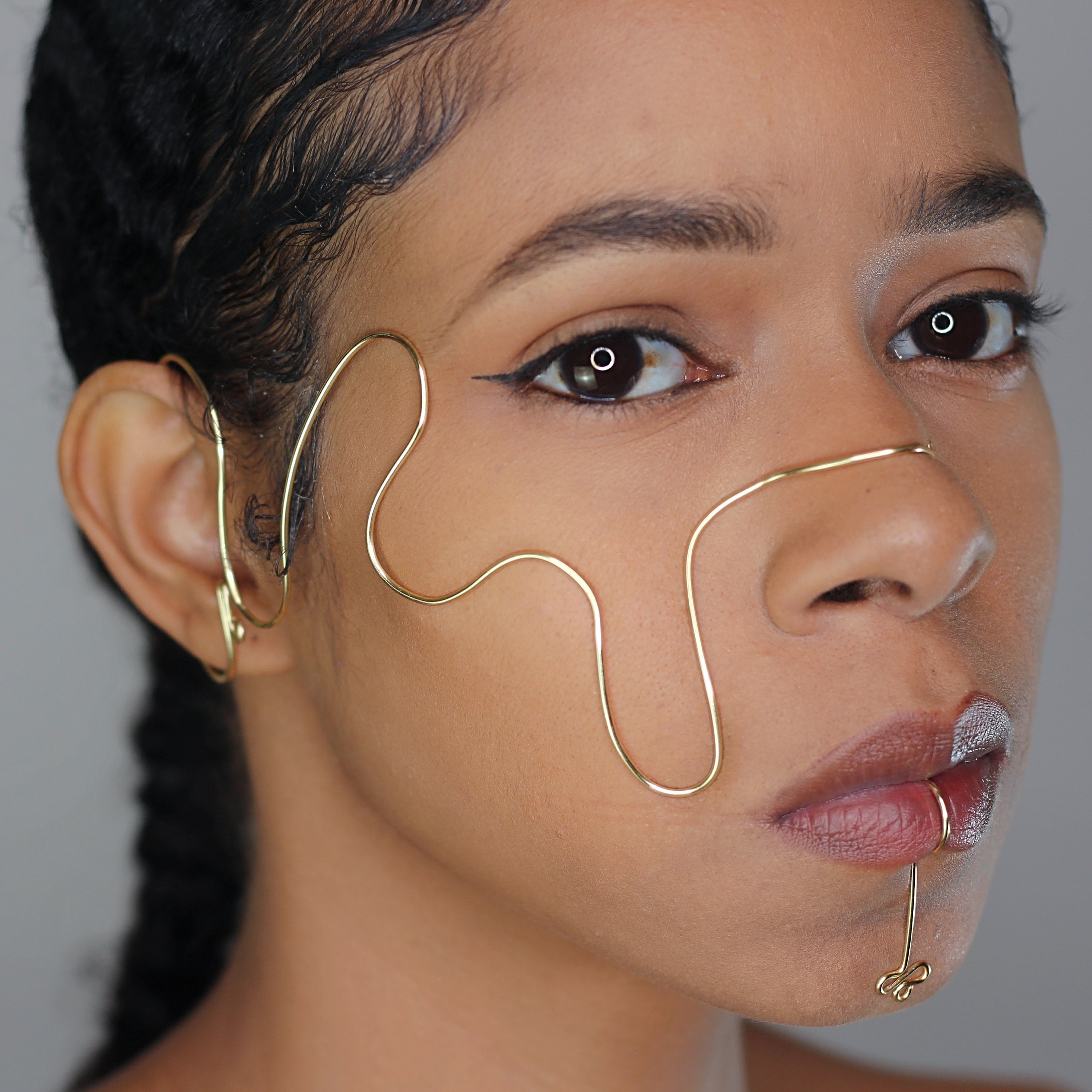 Tribal Wire Ear Cuff – Face Mask, Festival Body Jewelry - Etsy
