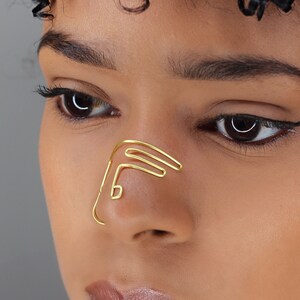 Geometric Wire Nose Cuff - Handmade Faux Nose Ring, No Piercing - Etsy