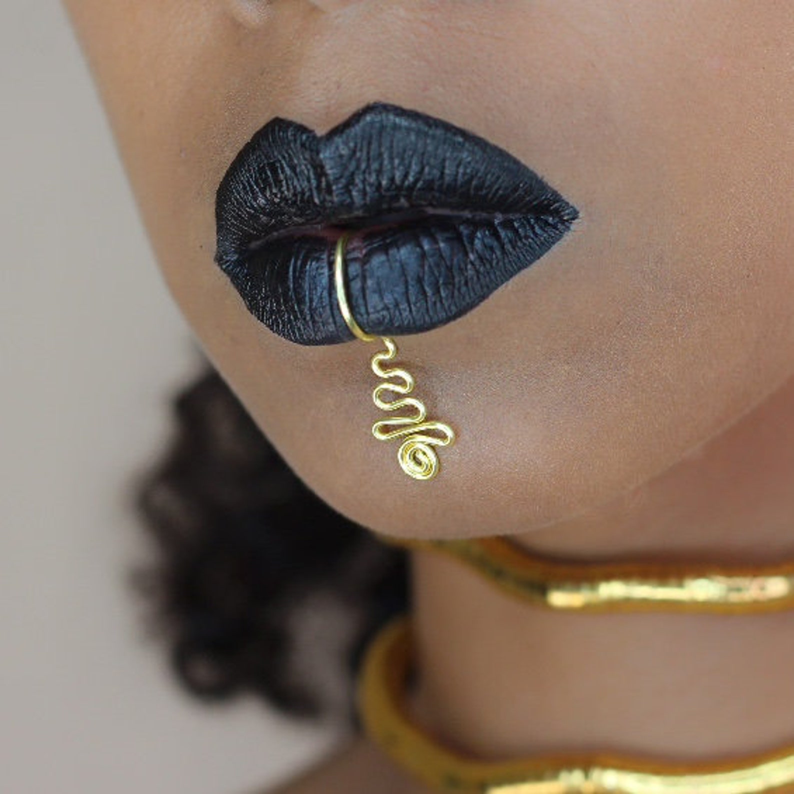 Lip Cuff Tribal Jewelry Fake Lip Ring Body Jewelry Unique - Etsy