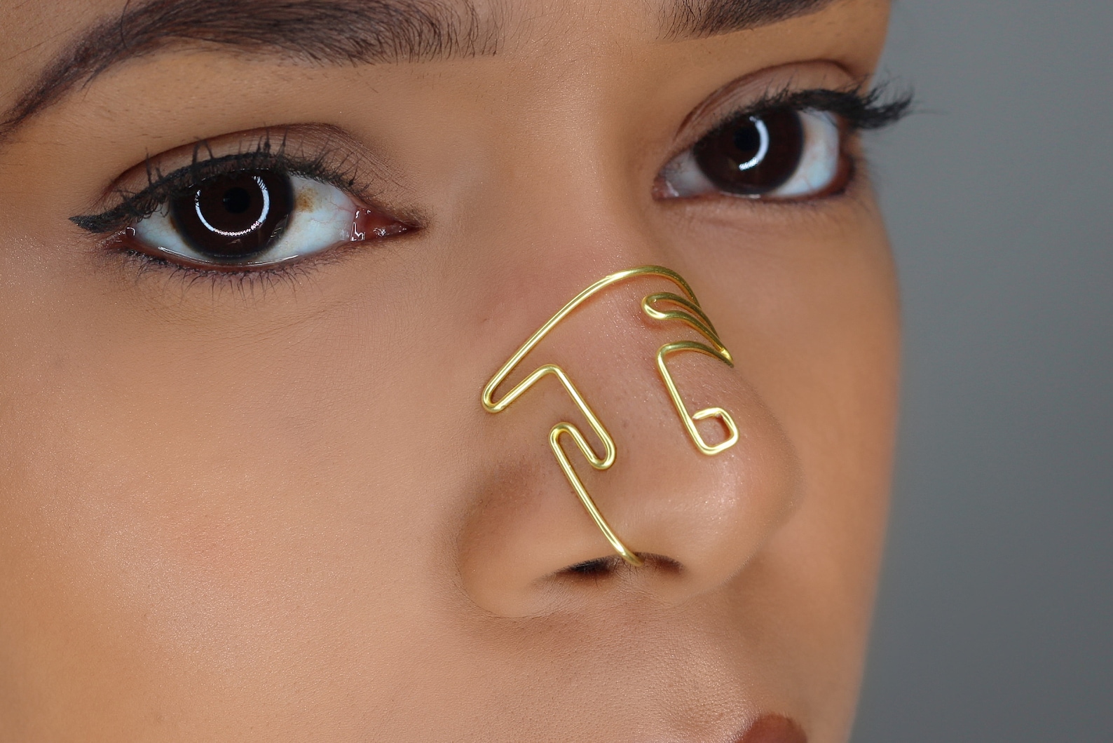 Wire Nose Cuff No Piercing Needed Full Nose Cuff Double - Etsy