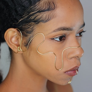 Tribal Wire Ear Cuff – Face Mask, Festival Body Jewelry - Etsy
