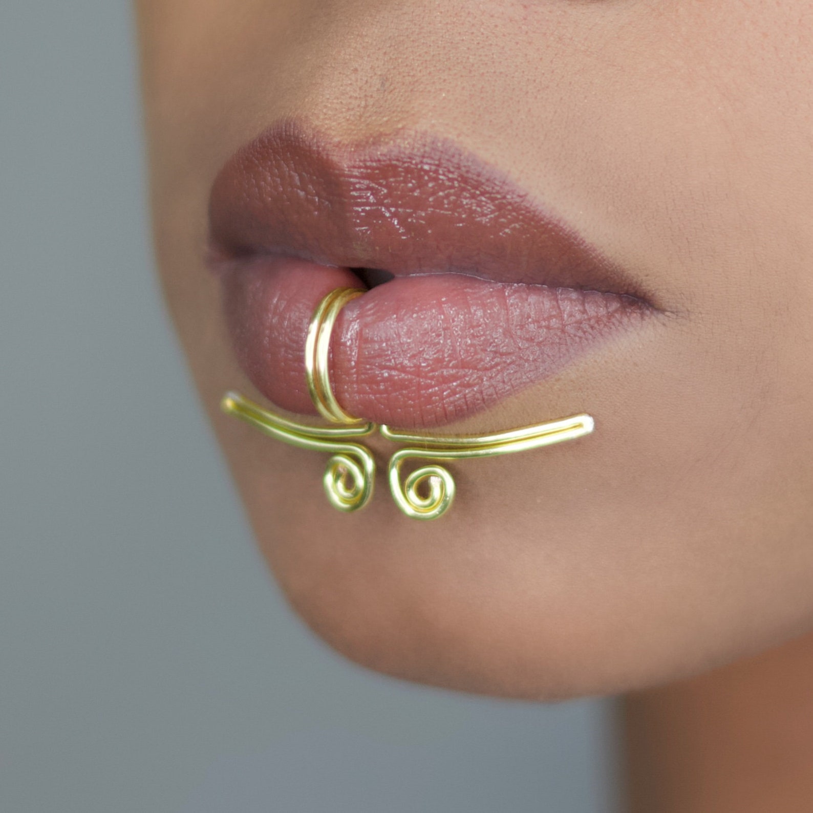 Gaia Faux Lip Ring Tribal Jewelry No Piercing African - Etsy