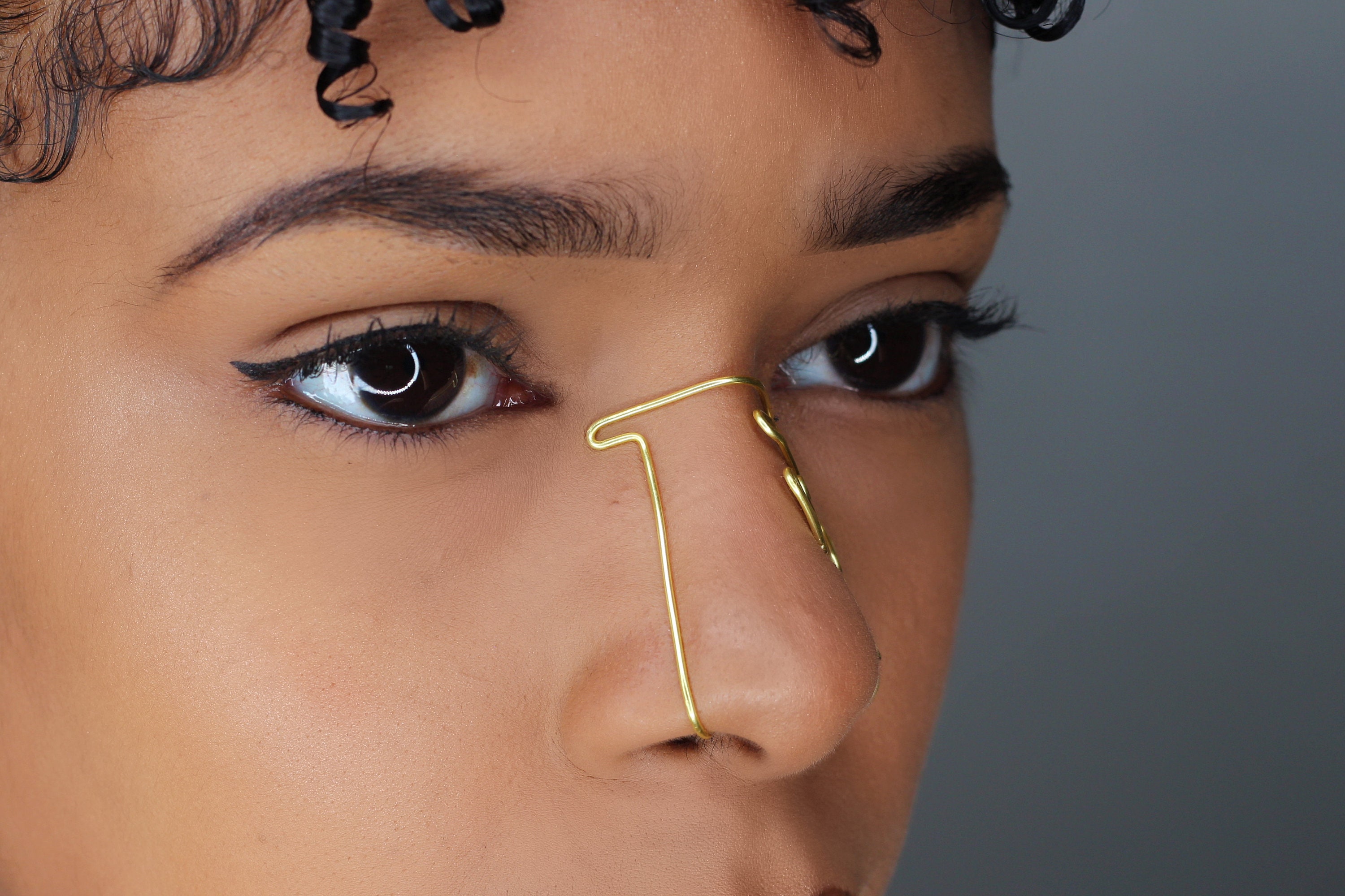 Handmade Geometric Double Nose Cuff – No Piercing Needed - Etsy