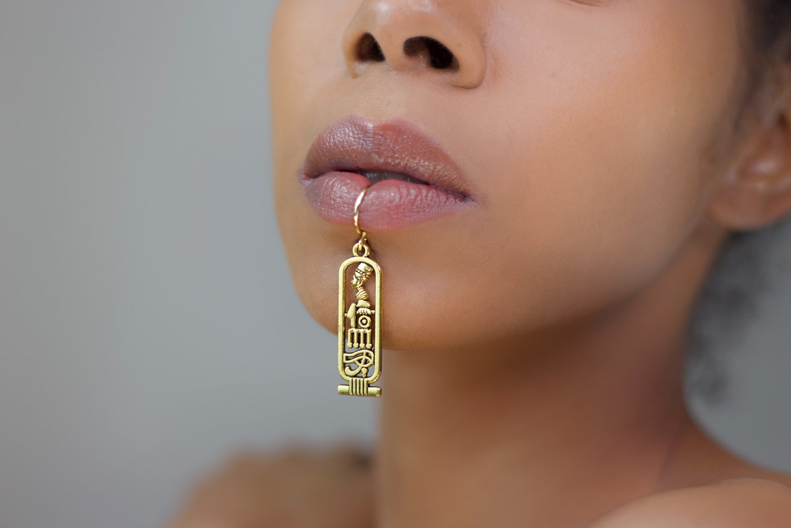 Hii Power Egyptian Hieroglyph Dangle Lip Cuff No Piercing - Etsy