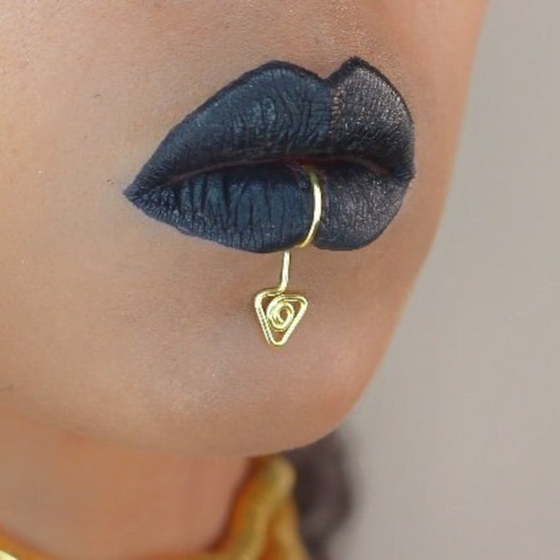 Lip Cuff Tribal Jewelry Fake Lip Ring Body Jewelry Unique - Etsy