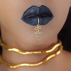 4 Piece Lip Cuff Set, Tribal Jewelry, Gothic Punk Jewelry, Fake ...