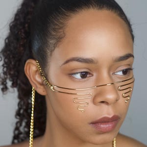 Anvi Ear Cuff Face Chain – Festival Body Jewelry - Etsy