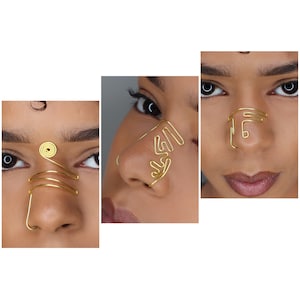 Handmade Geometric Wire Nose Cuff - Third Eye, No Piercing - Etsy