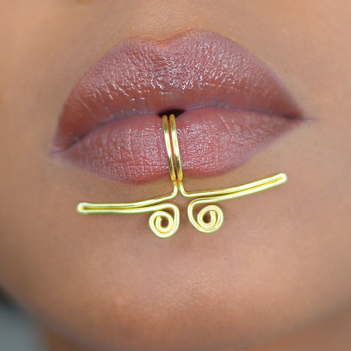Gaia Faux Lip Ring Tribal Jewelry No Piercing African - Etsy