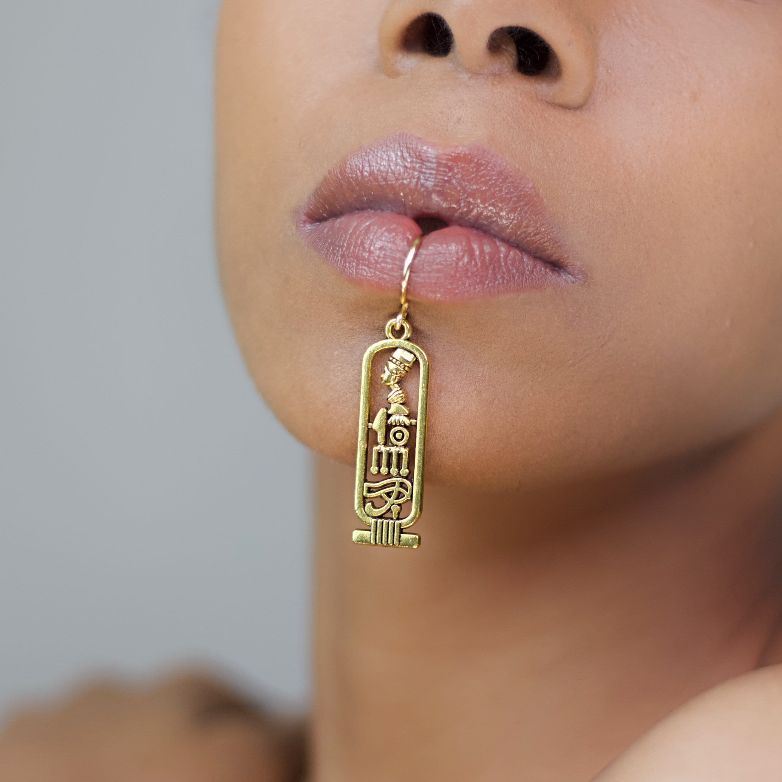 Hii Power Egyptian Hieroglyph Dangle Lip Cuff No Piercing - Etsy