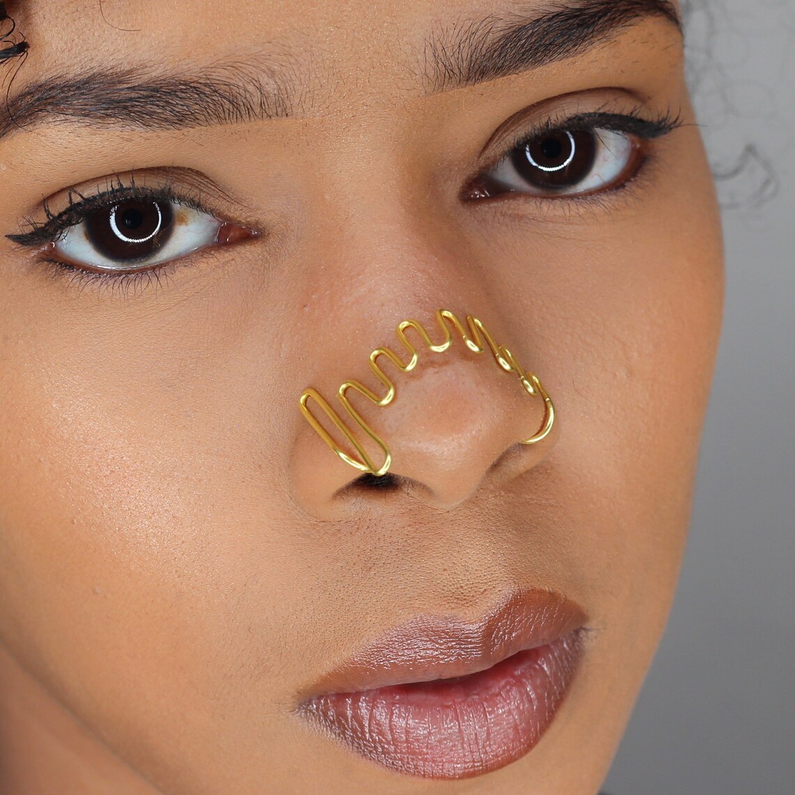 Pulse Double Wire Nose Bridge Cuff No Piercing Needed Full - Etsy