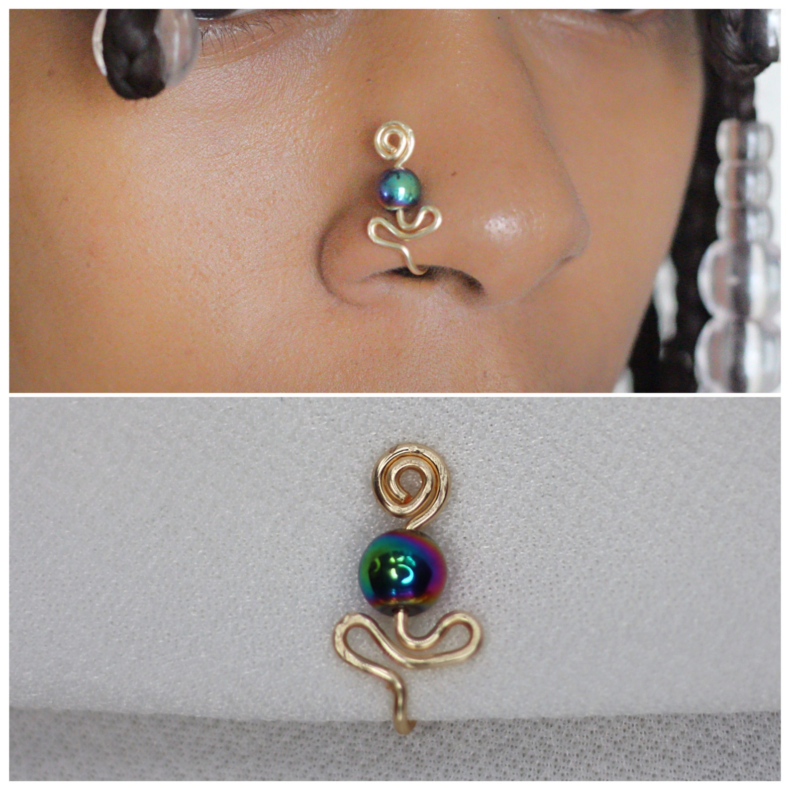 Nose Cuff Set Fake Nose Ring Gold Silver Nose Clip - Etsy