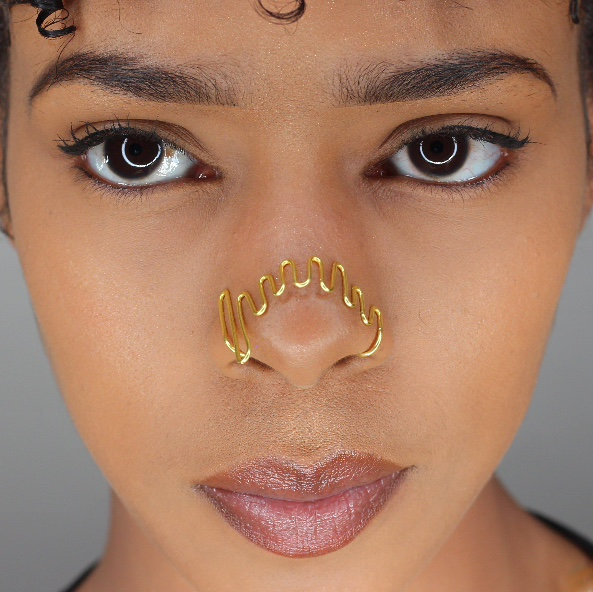 Pulse Double Wire Nose Bridge Cuff No Piercing Needed Full - Etsy