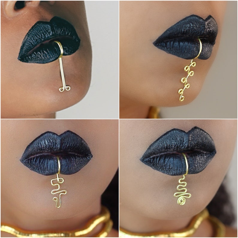 4 Piece Lip Cuff Set Tribal Jewelry Gothic Punk Jewelry - Etsy