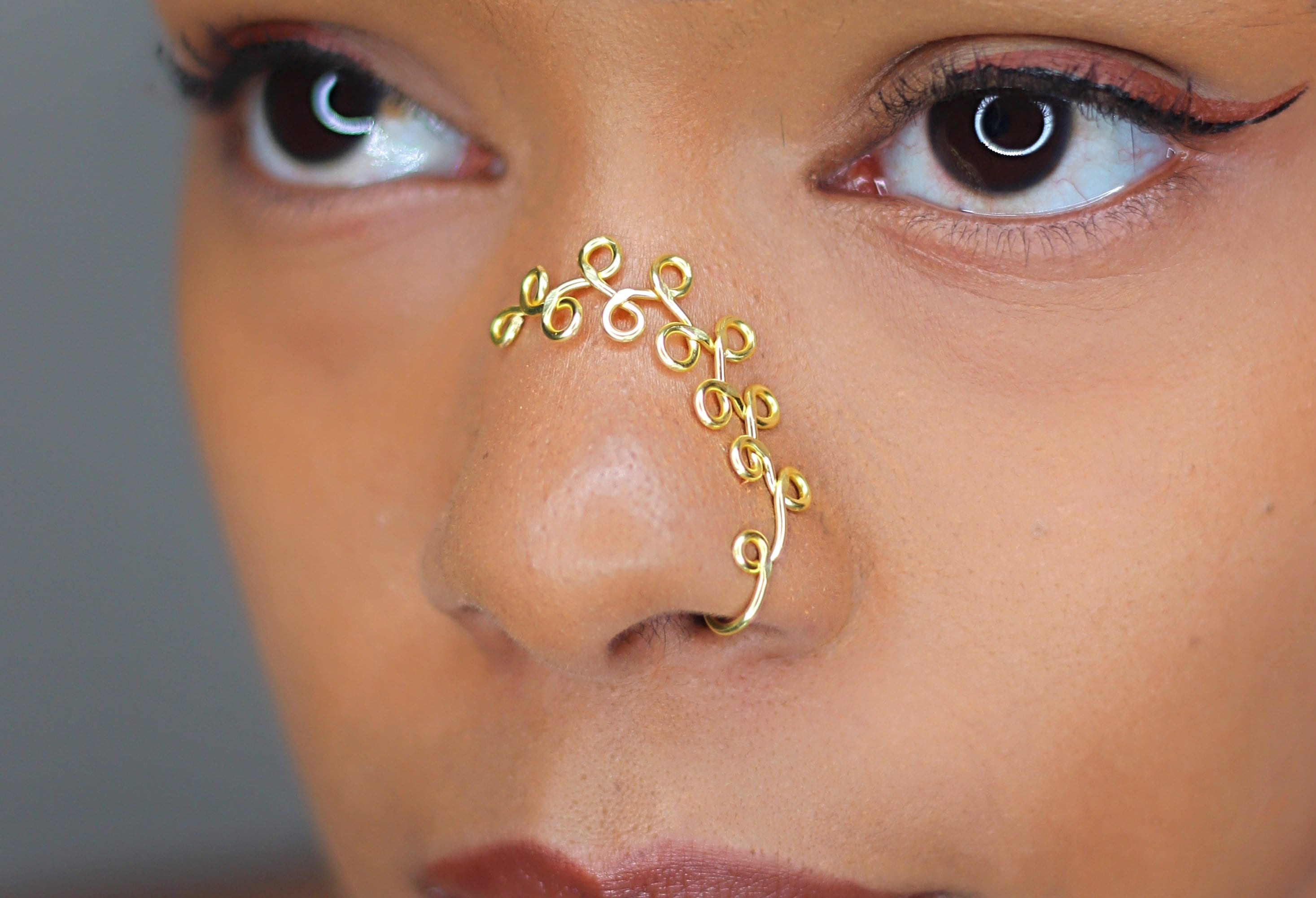 Gold-toned Nose Cuff Set - Handmade, No Piercing, Adjustable - Etsy
