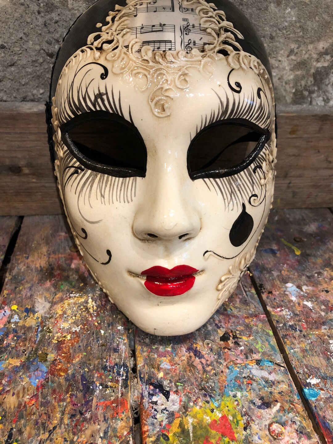 Venetian Colombina Mask for Carnival Parties Hand-painted Face Mask ...