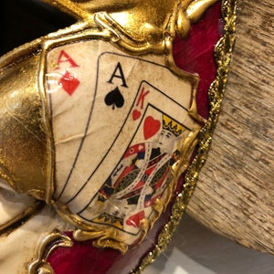 Maschera Carnevale Veneziana - Maschera Con Carte Poker - Fatta a Mano ...