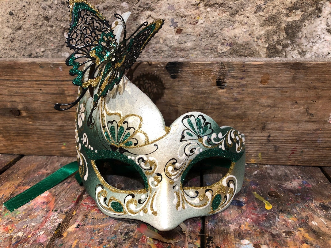 Venetian Eye Mask Decorated With an Elegant Butterfly - Venetian ...
