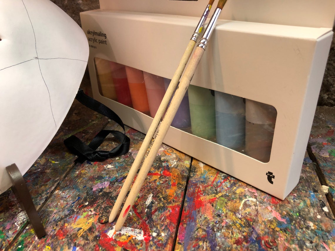 White Venetian Mask With Painting Kit - Brushes and Colors Included ...