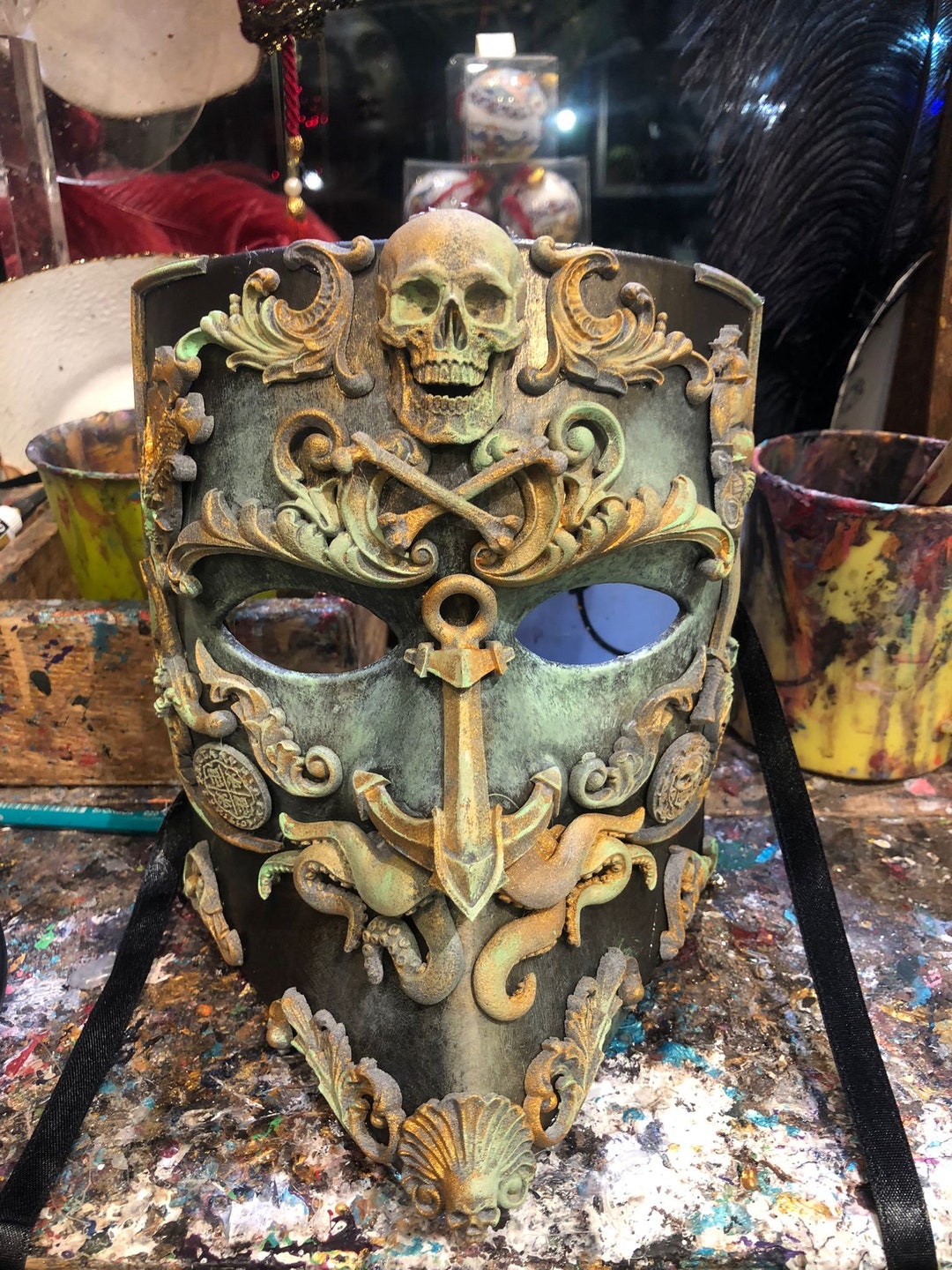 Exclusive Casanova Mask With Golden 3D Decorations Carnival Mask ...