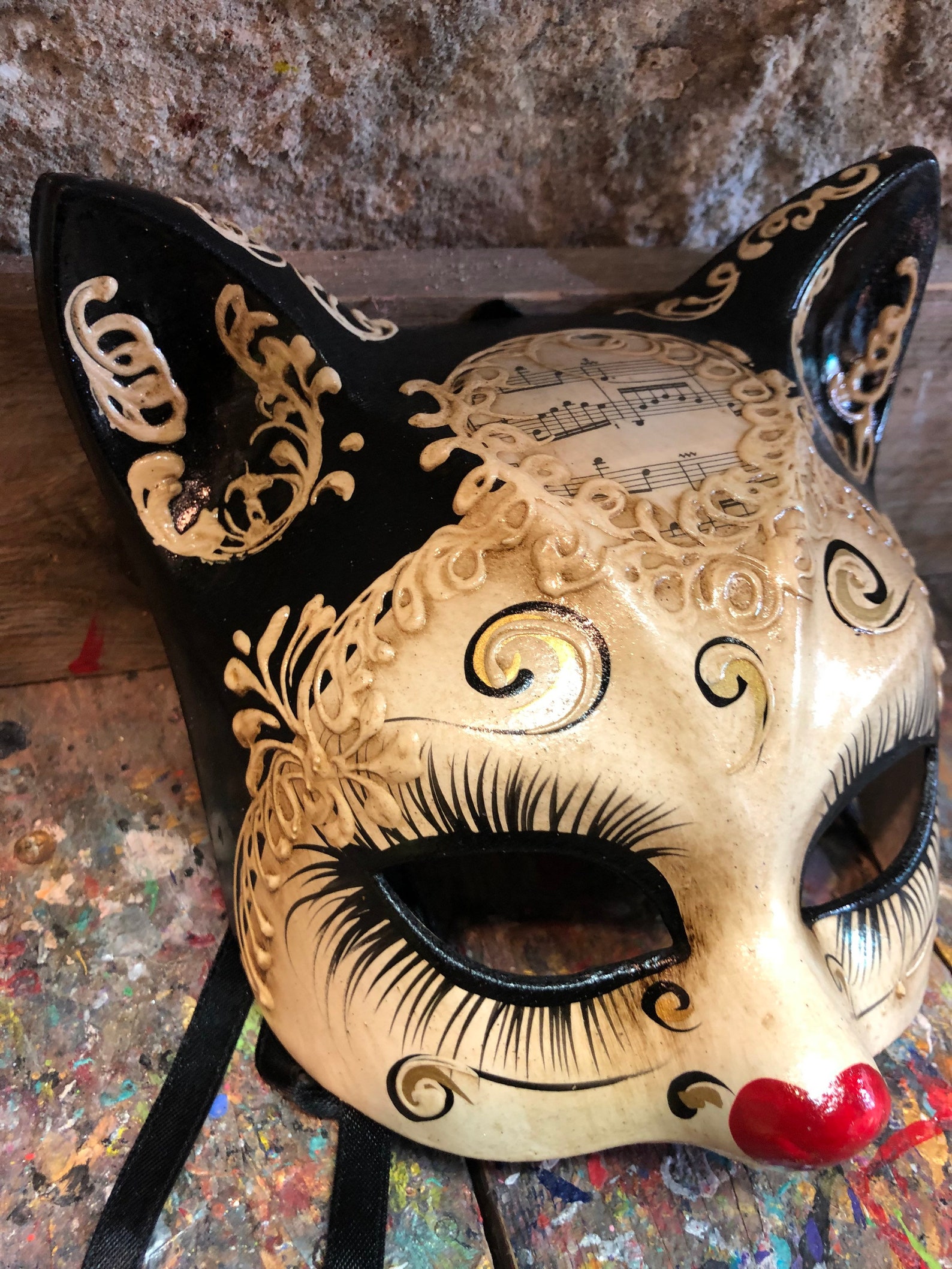 Carnival Cat Mask Cat Mask for Carnival Parties Handmade - Etsy