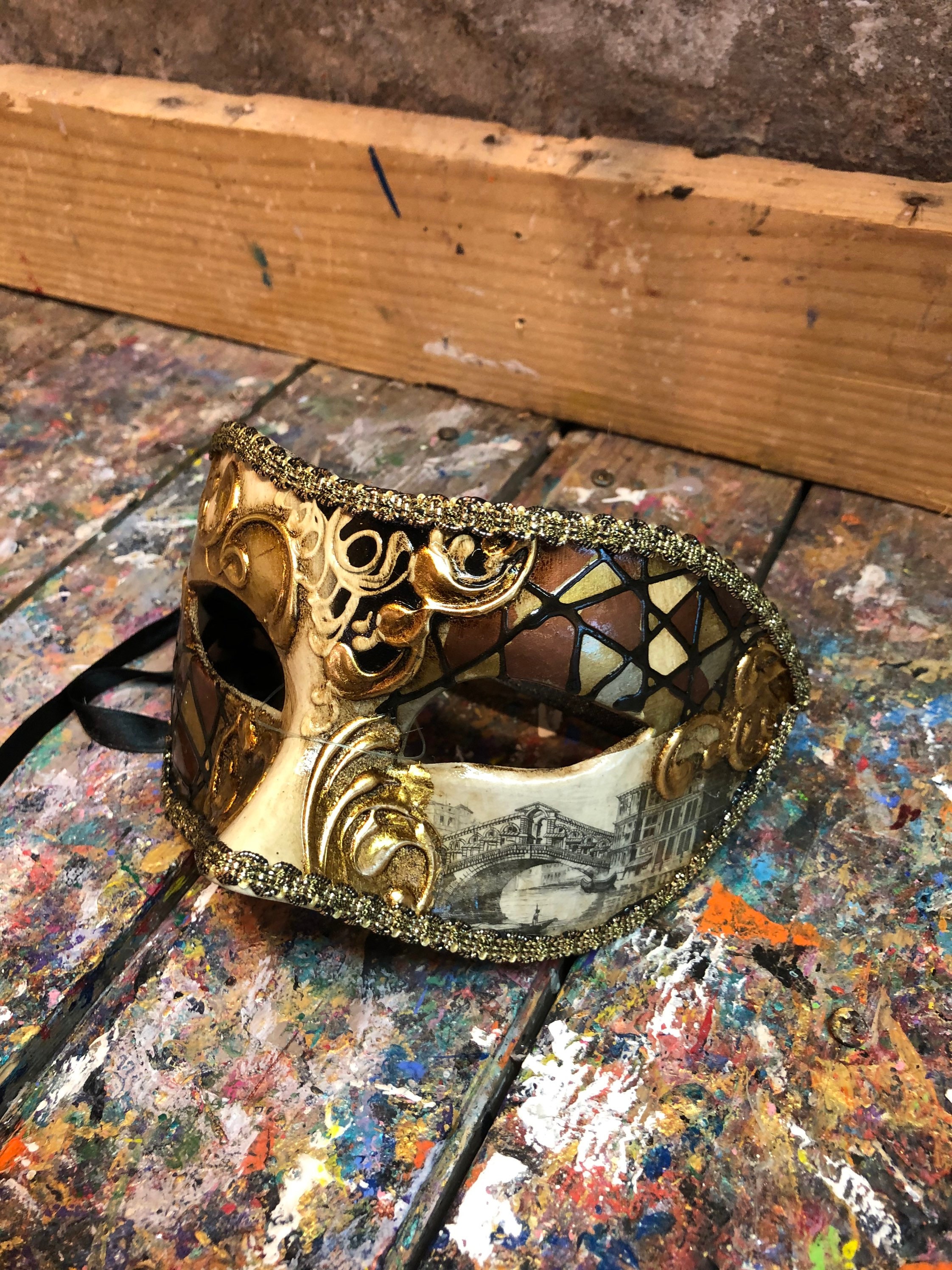 Handmade and Hand-drawn Carnival Eye Mask Venetian Carnival - Etsy