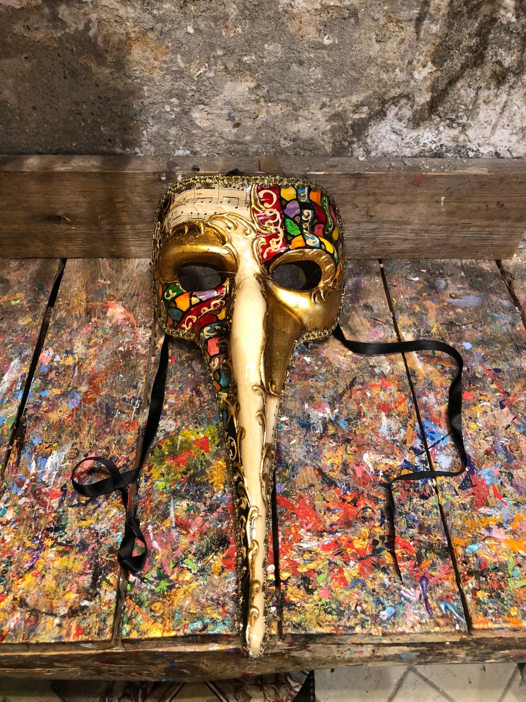 Venetian Zanni Mask Hand Decorated Carnival Mask Eye Mask for Carnival ...