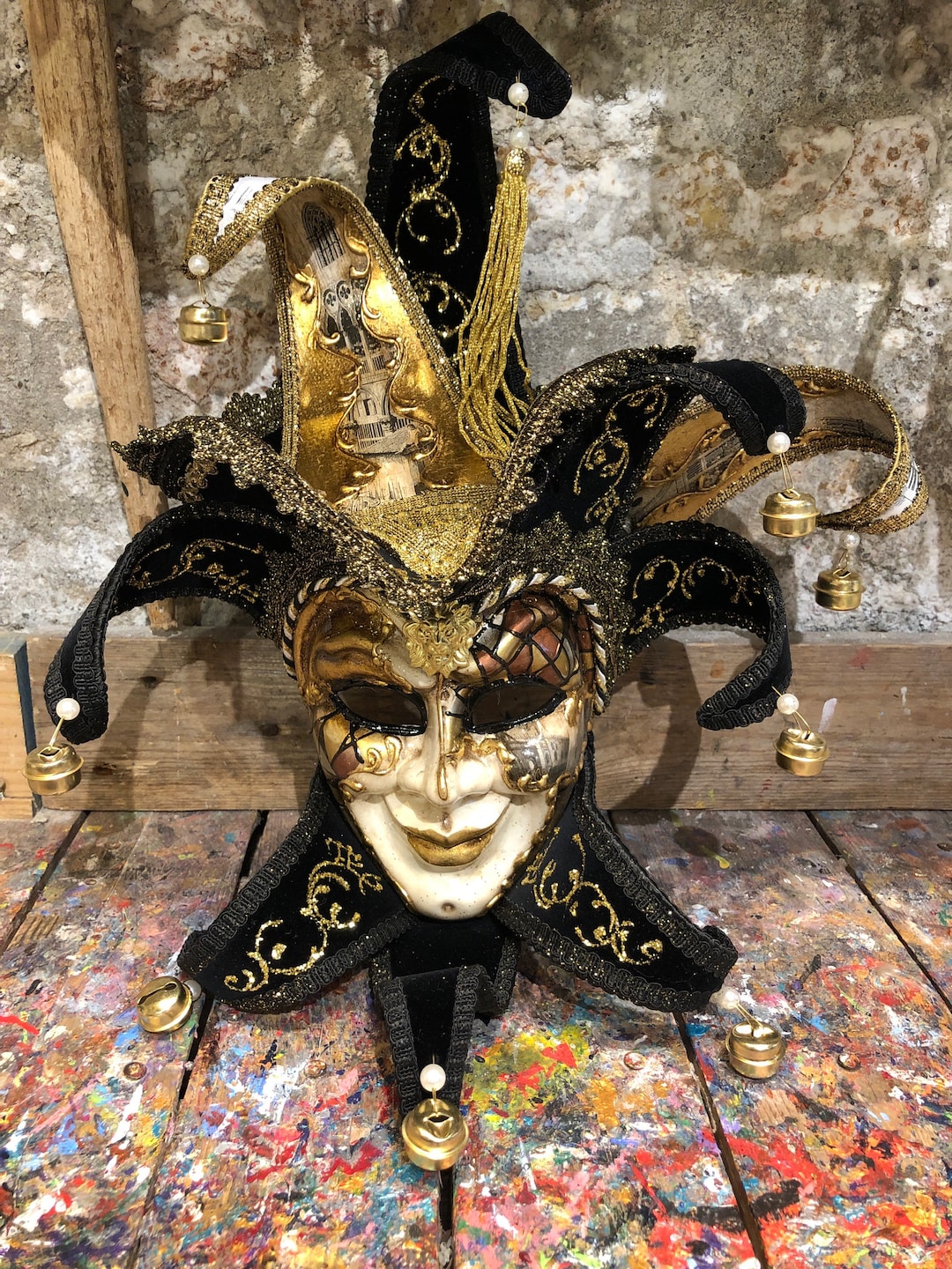 Venetian Joker Mask - Handmade Jester Mask - Ornament and Decoration ...